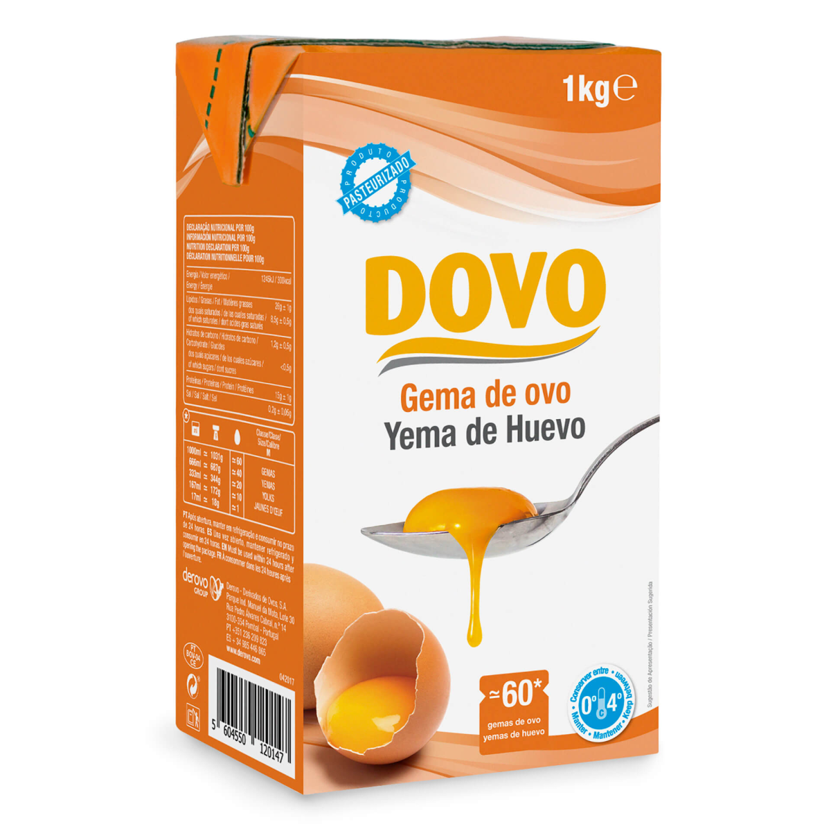 Ovo Líquido Pasteurizado Gema DOVO 1 kg - 1501 - Aviludo - Distribuição ...