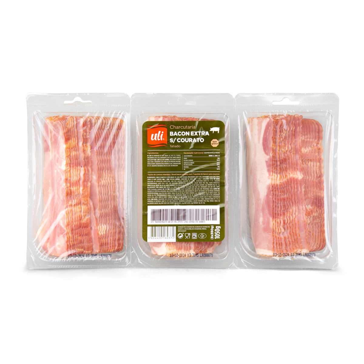 Bacon Extra Fatiado s/ Courato Uli 3x350 g - 16037 - Aviludo ...