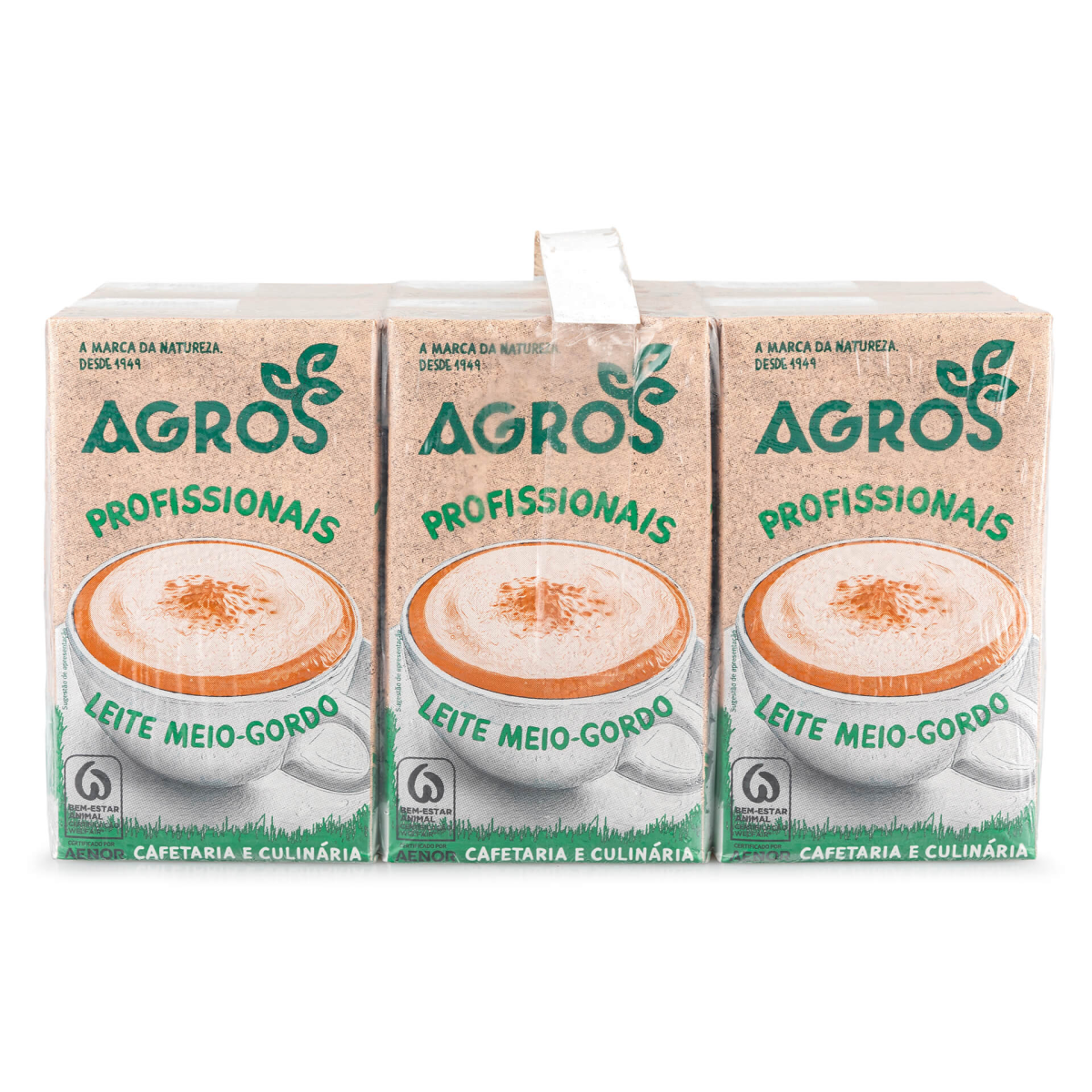 Leite UHT Meio Gordo Agros Profissional 6x1 l - 6399 - Aviludo ...
