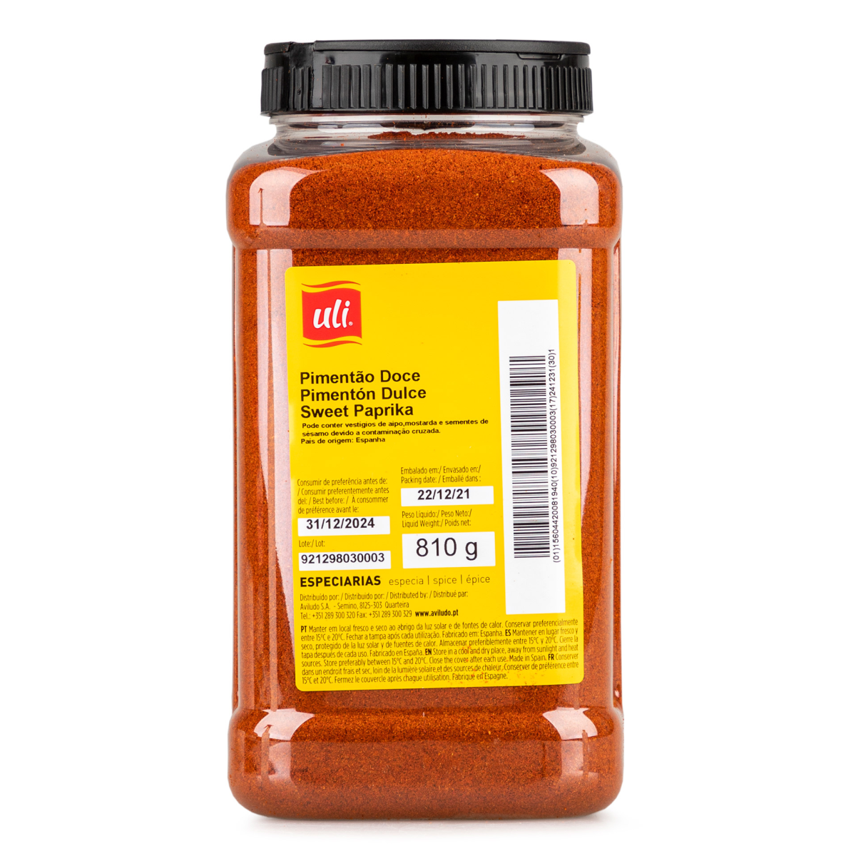 Pimentão Doce Extra Uli Pet 810 g - 8194 - Aviludo - Distribuição Alimentar